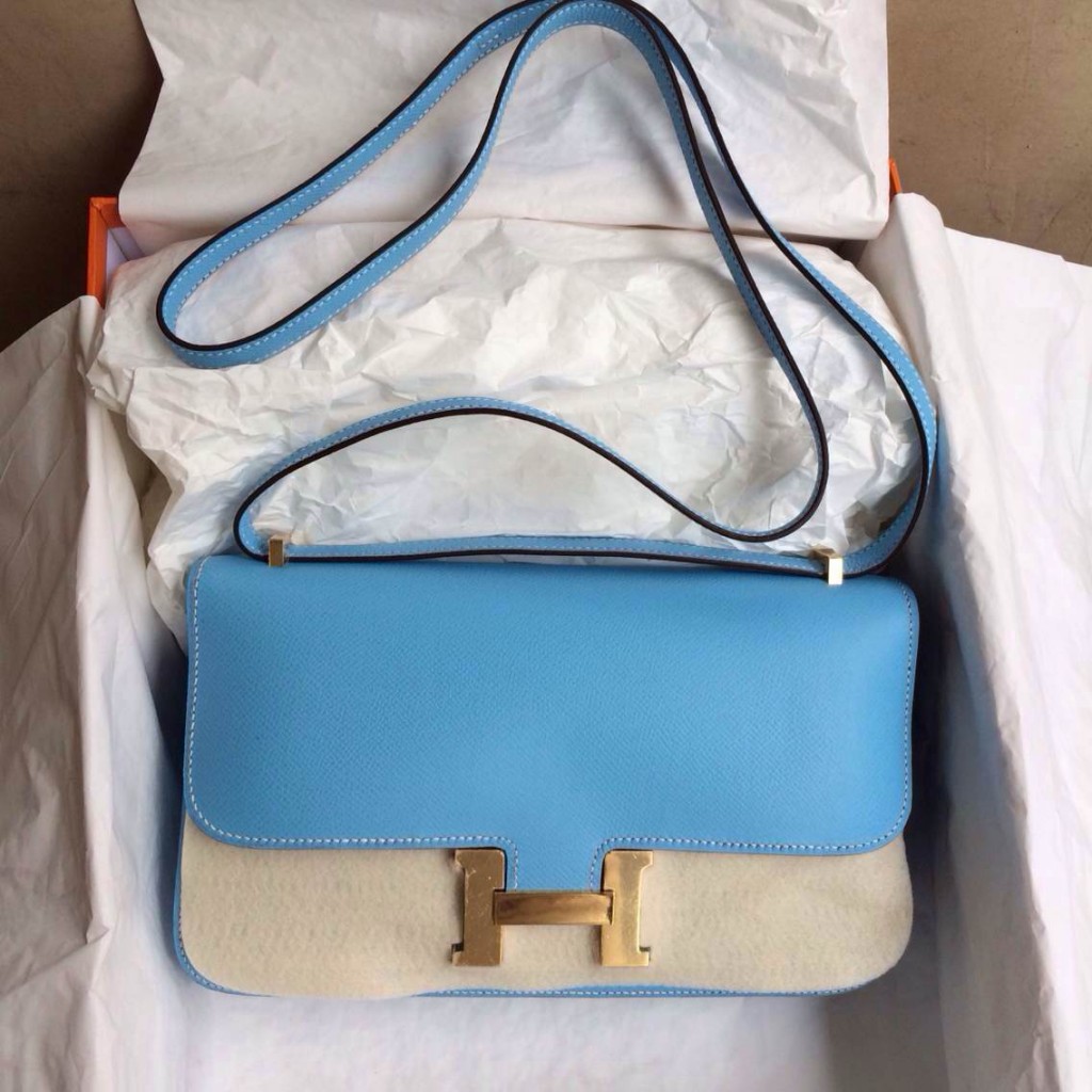 Hermes Constance elan 26cm 7N Blue Paradise Epsom Leather Messenger Bag ...
