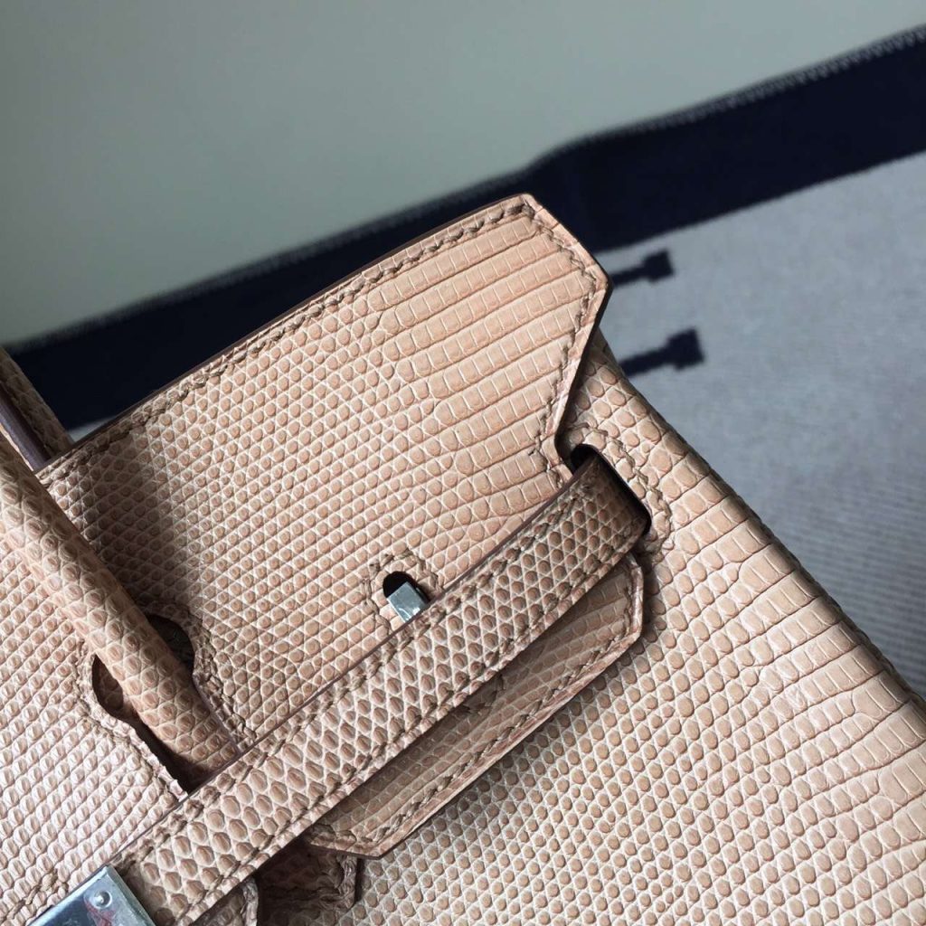 Discount Hermes Birkin Bag 25cm Apricot Lizard Skin Leather – H Factory ...