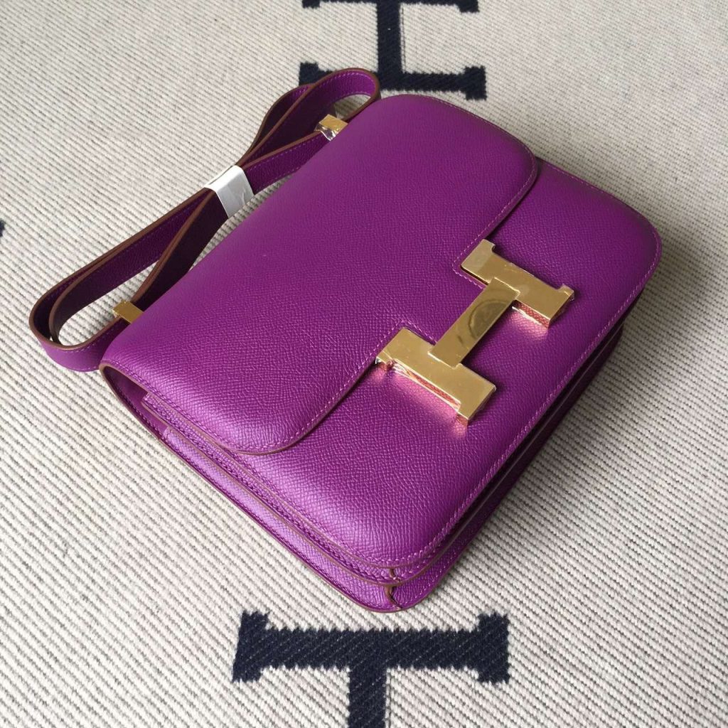 New Fashion Hermes Epsom Leather Constance Bag in P9 Anemone Purple – H ...
