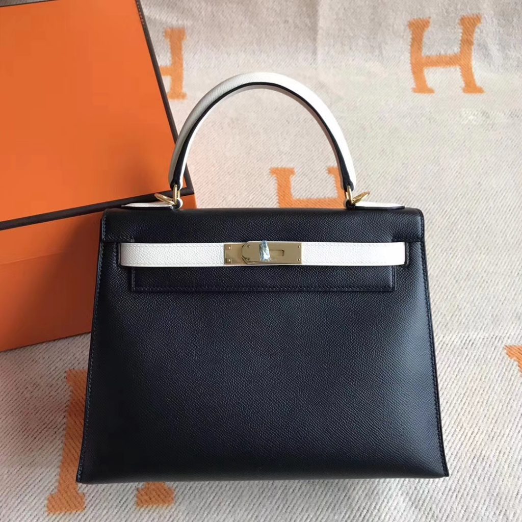 Discount Hermes CK89 Black & CK10 Craie White Epsom Calfskin Kelly ...