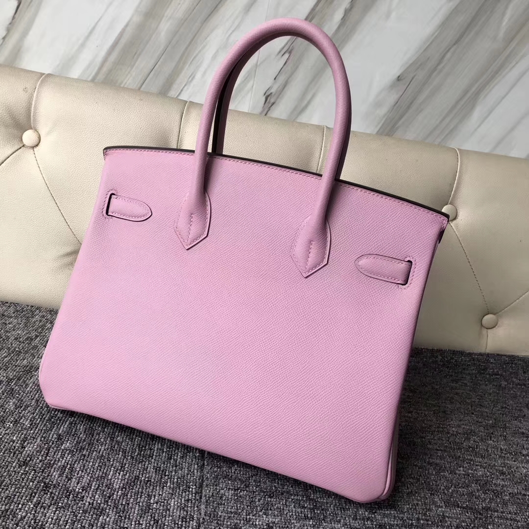 New Arrival Hermes Epsom Calf Birkin Bag30CM in X9 Mallow Purple Silver ...
